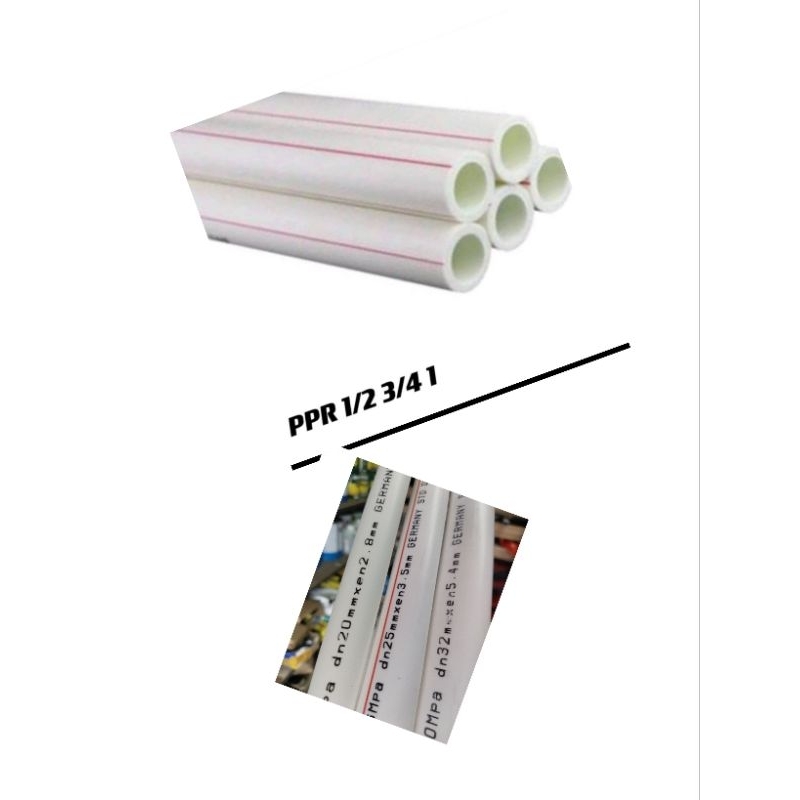 Heavy Duty PPR Pipe SOLD per Tube (4meters) pn 20 sizes is 1/2(2.8mm ...