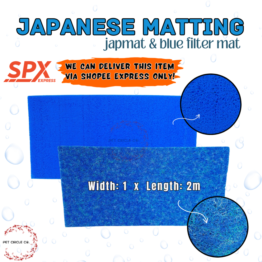 (1x2mx4cm) Koi Pond Filter Japmat Japanese Mat | Matala Type All Blue ...