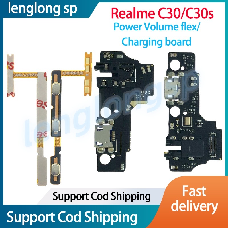 Realme C30 C30s Power Volume Flex Button Switch USB Charging Port Board ...