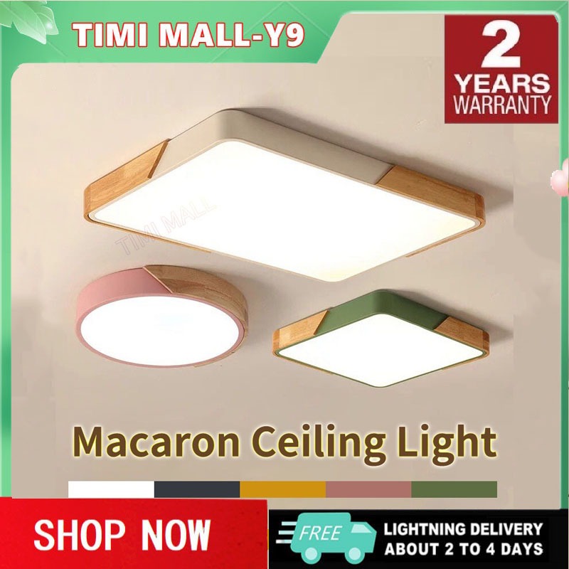 TIMI Nordic LED Ceiling Light Tricolor Ultrathin Square and round Lamp Chandelier Wood ...