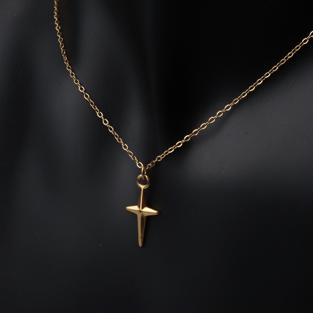 HB Jewelry JIREH Slim Plain Cross Shape Pendant Necklace Fashion ...