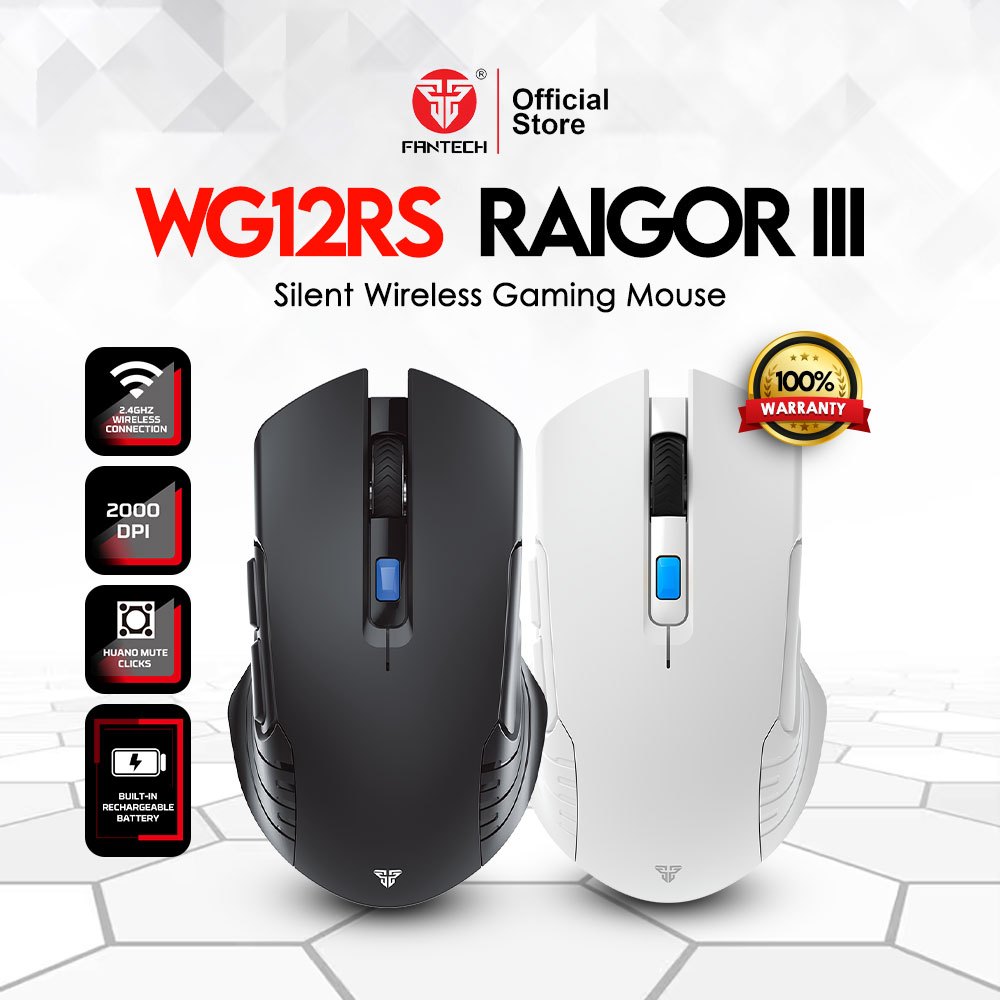 Fantech WG12RS Raigor III Silent Click Rechargeable 2.4GHz Wireless ...