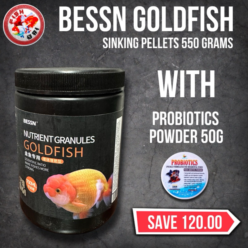 BESSN Goldfish Sinking Pellets 700ml (500grams) with Spirulina and ...