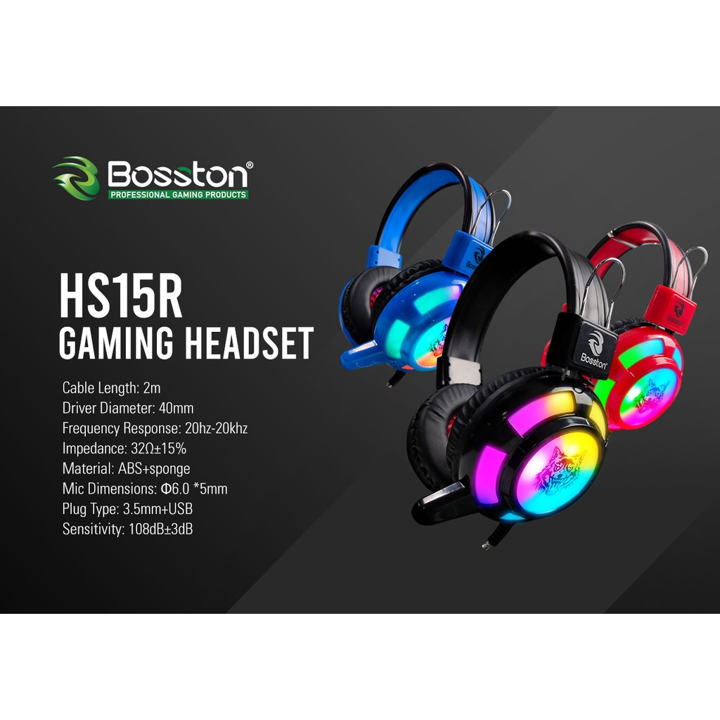Bosston Hs15r Gaming Headset for Laptop and Pc 3.5MM AUX | Shopee ...