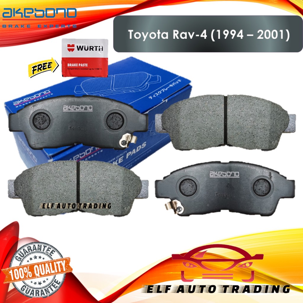 Genuine Akebono Front Brake Pads for Toyota Rav-4 (1994 - 2001 ...