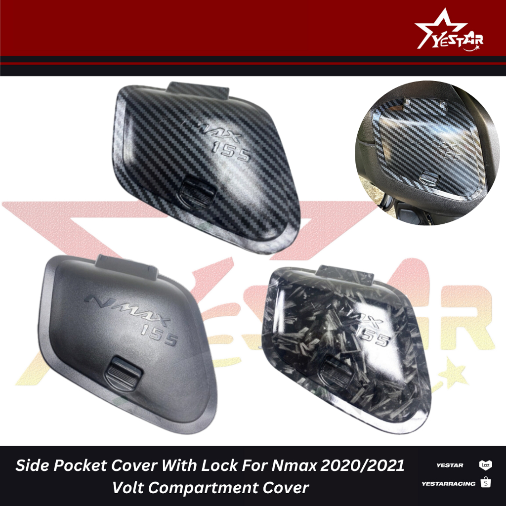 Yestar Racing Nmax 155 V2 2020/2021 Stylish Volt Compartment Cover with Lock Motorcycle | Shopee ...