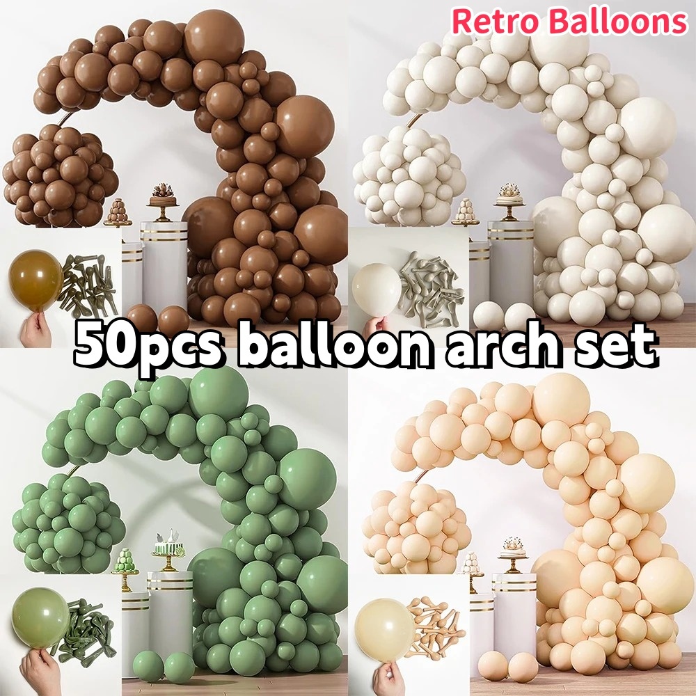 10Inche 50pcs Retro Balloons Party Backdrop Balloons Wedding Birthday ...