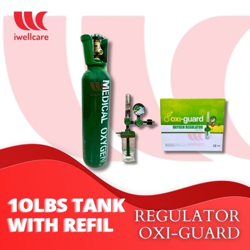 Oxygen Tank 10LBS with complete set (with content/refil) and Oxi-Guard ...