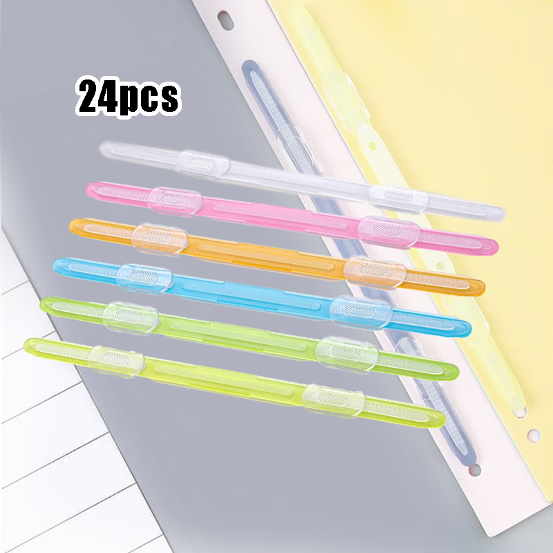 24pcs/pack Paper Fastener Transparent 6 Colors Mixed For Office School ...