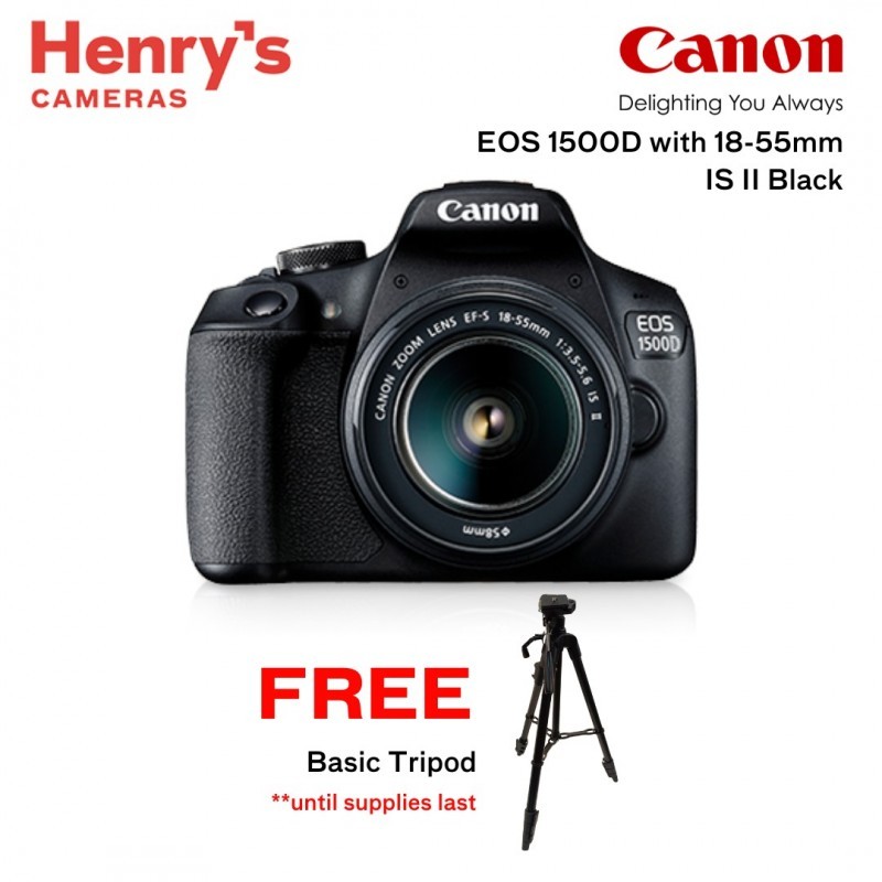CANON EOS 1500D WITH 18-55MM IS II BLACK DSLR CAMERA - HENRY'S CAMERAS ...
