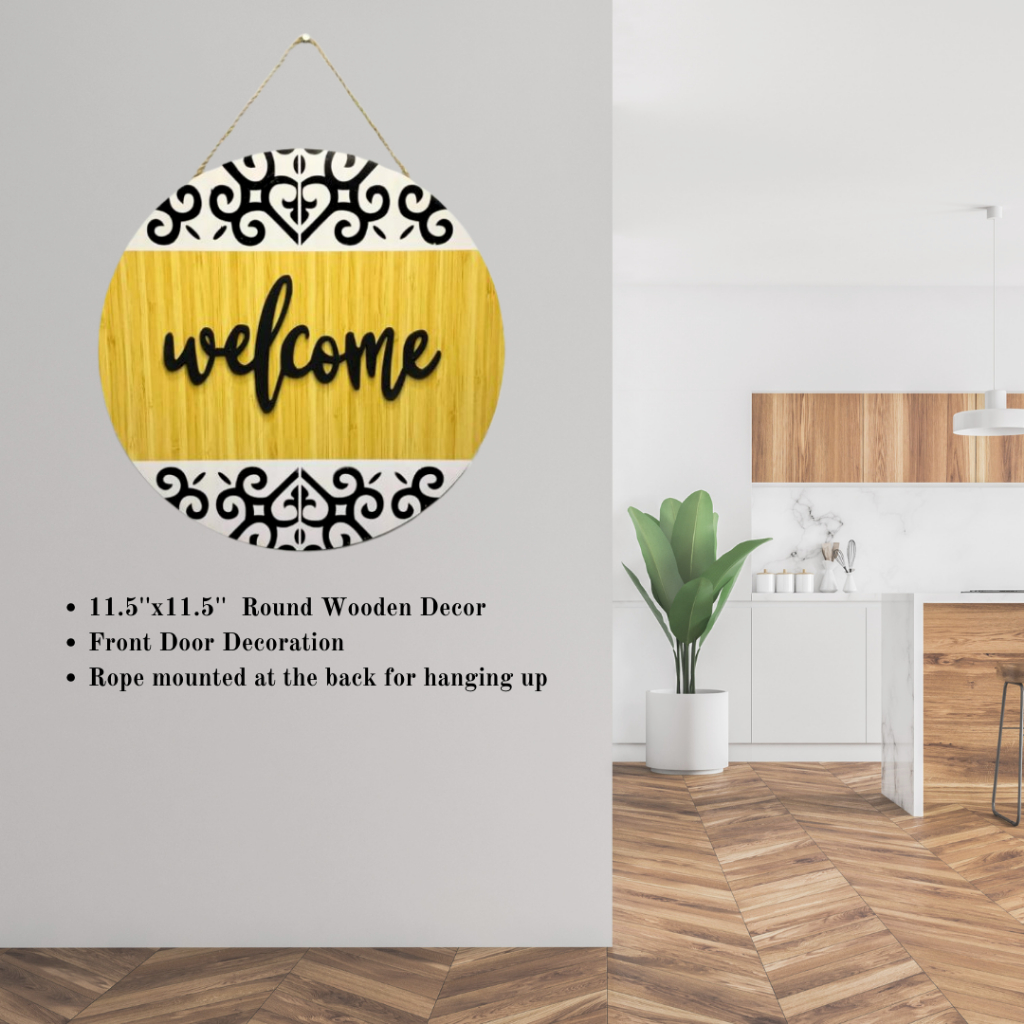 Decorative Welcome Sign Stylish Hanging Wooden Front Door Decoration ...