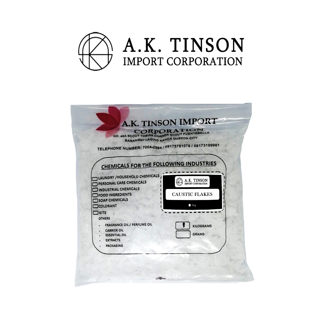 AK Caustic Soda (Lye) Flakes 1kg for Soap Making, Liquid Detergent, etc ...