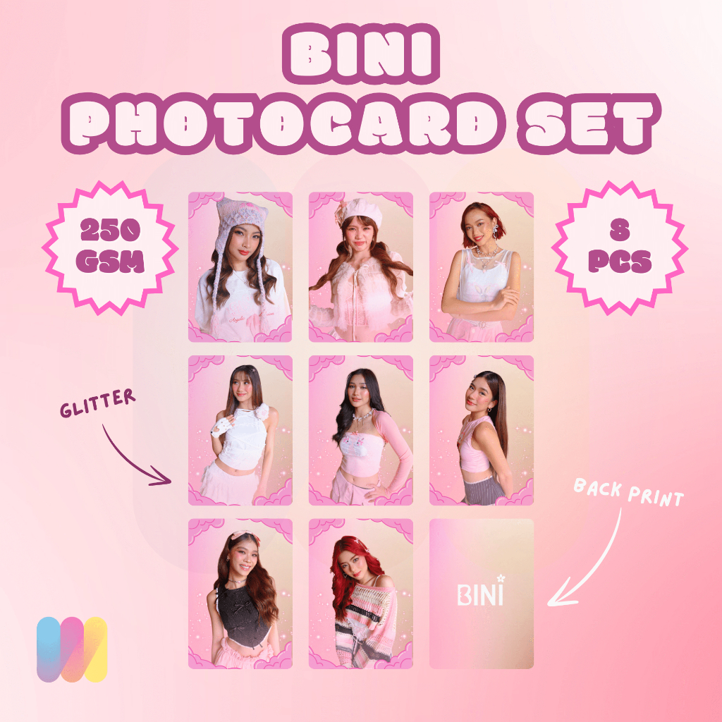 Unofficial BINI Photocard Set | 250 GSM | Laminated Glitter | | Shopee ...