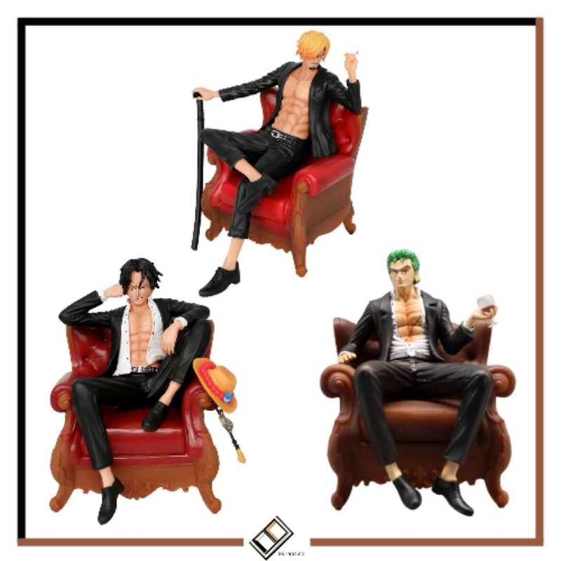 One Piece HQKO Roronoa Zoro and Portgas D Ace on Sofa Chair Action ...