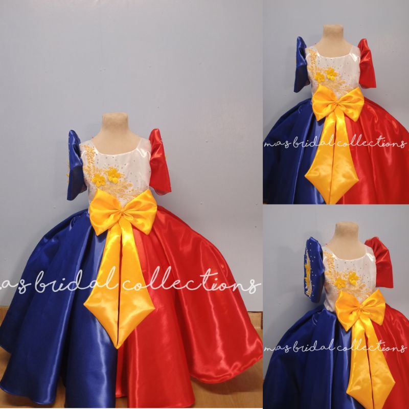 filipiniana gown for kids/flag gown/united nations gown | Shopee Philippines