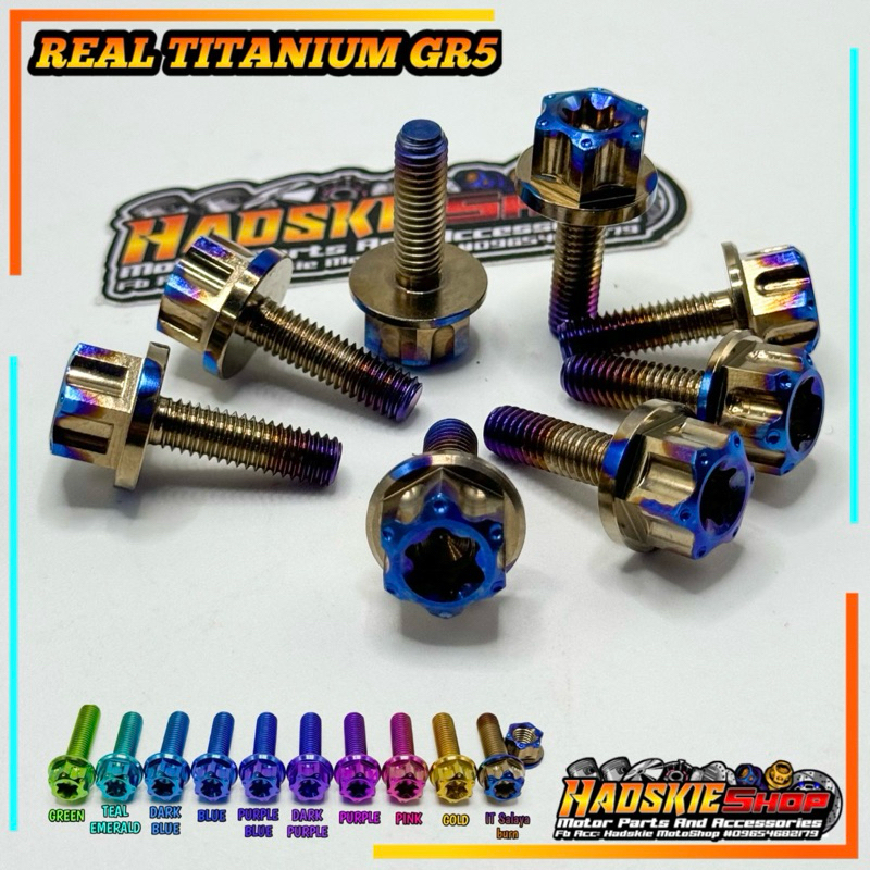 REAL TITANIUM GR5 6x20 BOLTS IT SALAYA BURN LOOK (Sold per piece) For ...