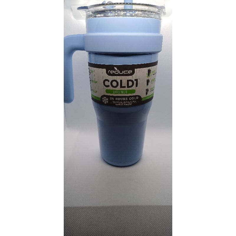 REDUCE COLD 1 24.oz MUG WITH 3-IN-1 LID AND HANDLE ( COLOR: LIGHT BLUE ...