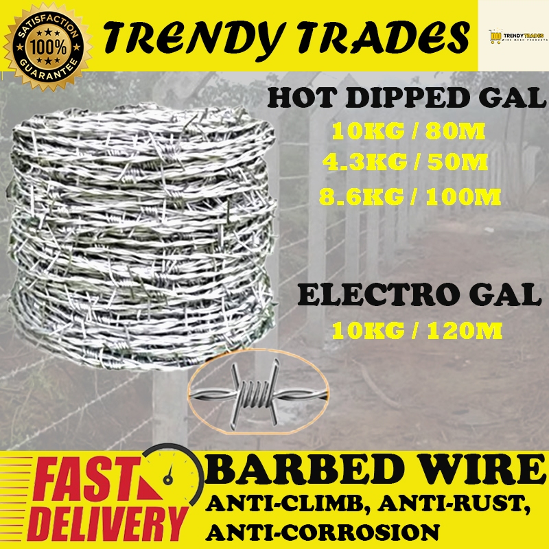 BARBED WIRE FENCE ANTI-CLIMB, ANTI-RUST DOUBLE STRAND GALVANIZED FENCE ...