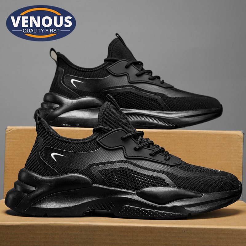 Venous 2024 New Black Shoes for Men Super Light Casual Men's Shoes ...