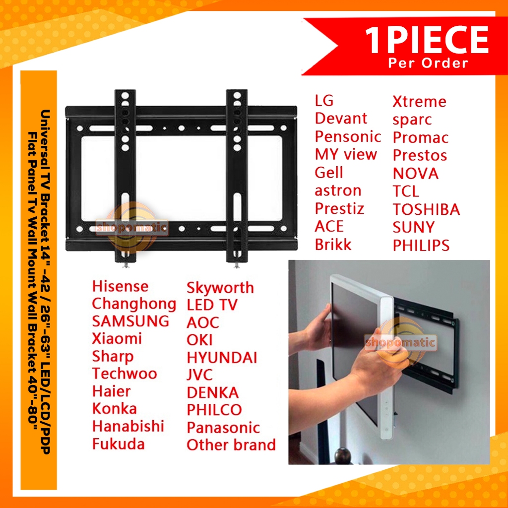 Universal TV Bracket 14" -42 / 26"-63" Led/lcd/pdp Flat Panel Tv Wall ...