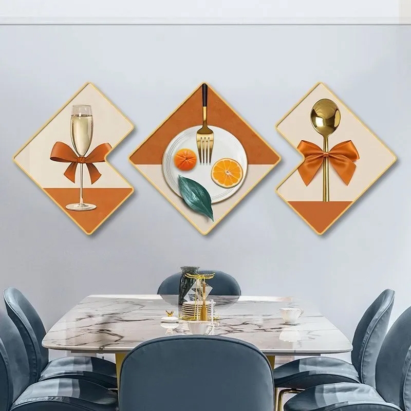 Living Room Murals High-end Hotel Wall Triptych Murals Restaurant ...