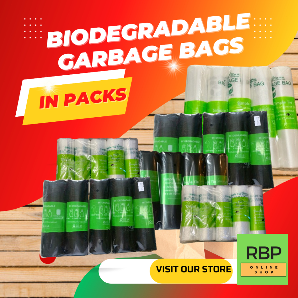 Biodegradable Clear and Black Trash Bags Sold in Packs (Eco Friendly ...