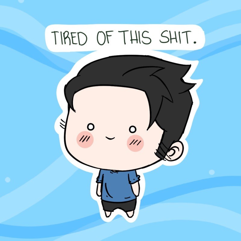 SSKAIT Boy Waterproof funny mood die cut sticker - Tired of this sh*t ...
