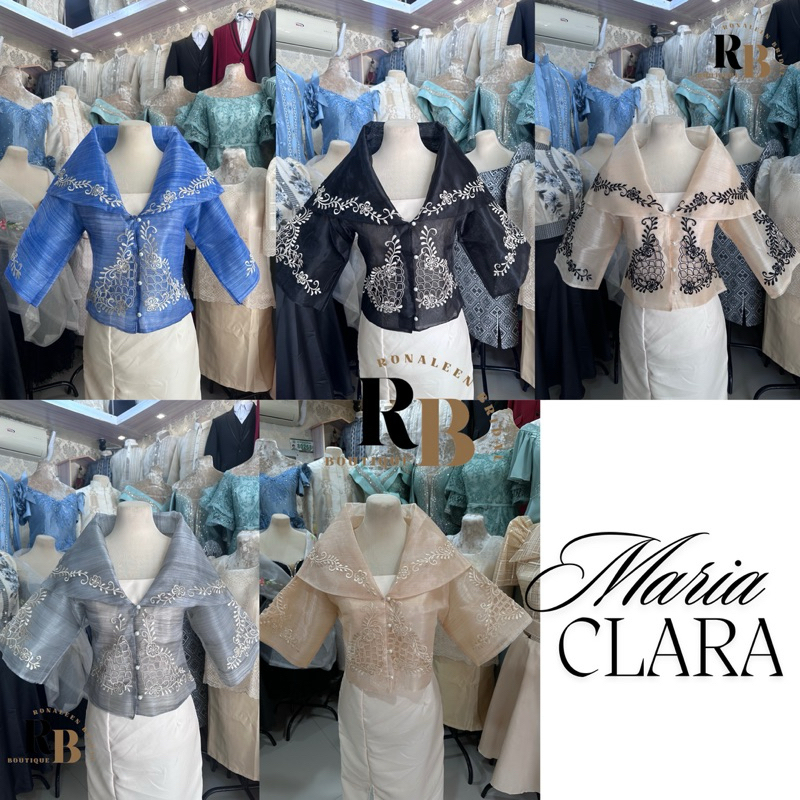 [S to 4XL] Modern Filipiniana Maria Clara Embroidery Top | Shopee ...