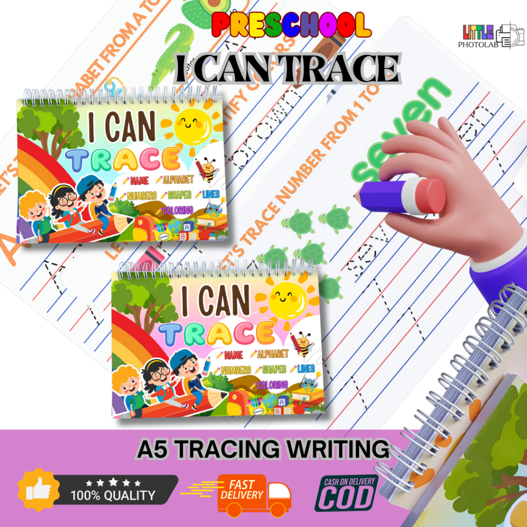 PRESCHOOL A5 Tracing Writing ALL IN ONE PAD Booklet Handwriting ...