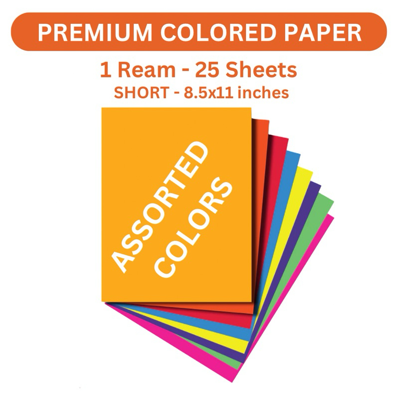 PREMIUM COLORED PAPER (25 Sheets) | Shopee Philippines