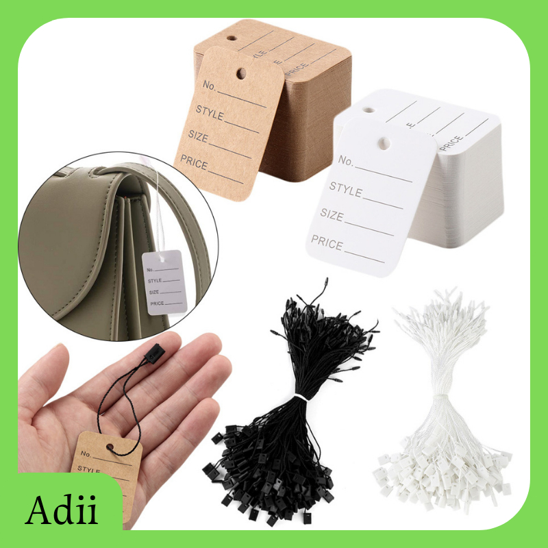 Clothing Price Tag 500pcs Kraft Paper Label Clothing Garment Tag Nylon ...