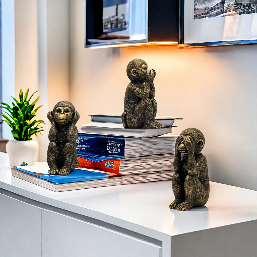 A set of three monkeys Home Decoration Window Balcony Landscape ...