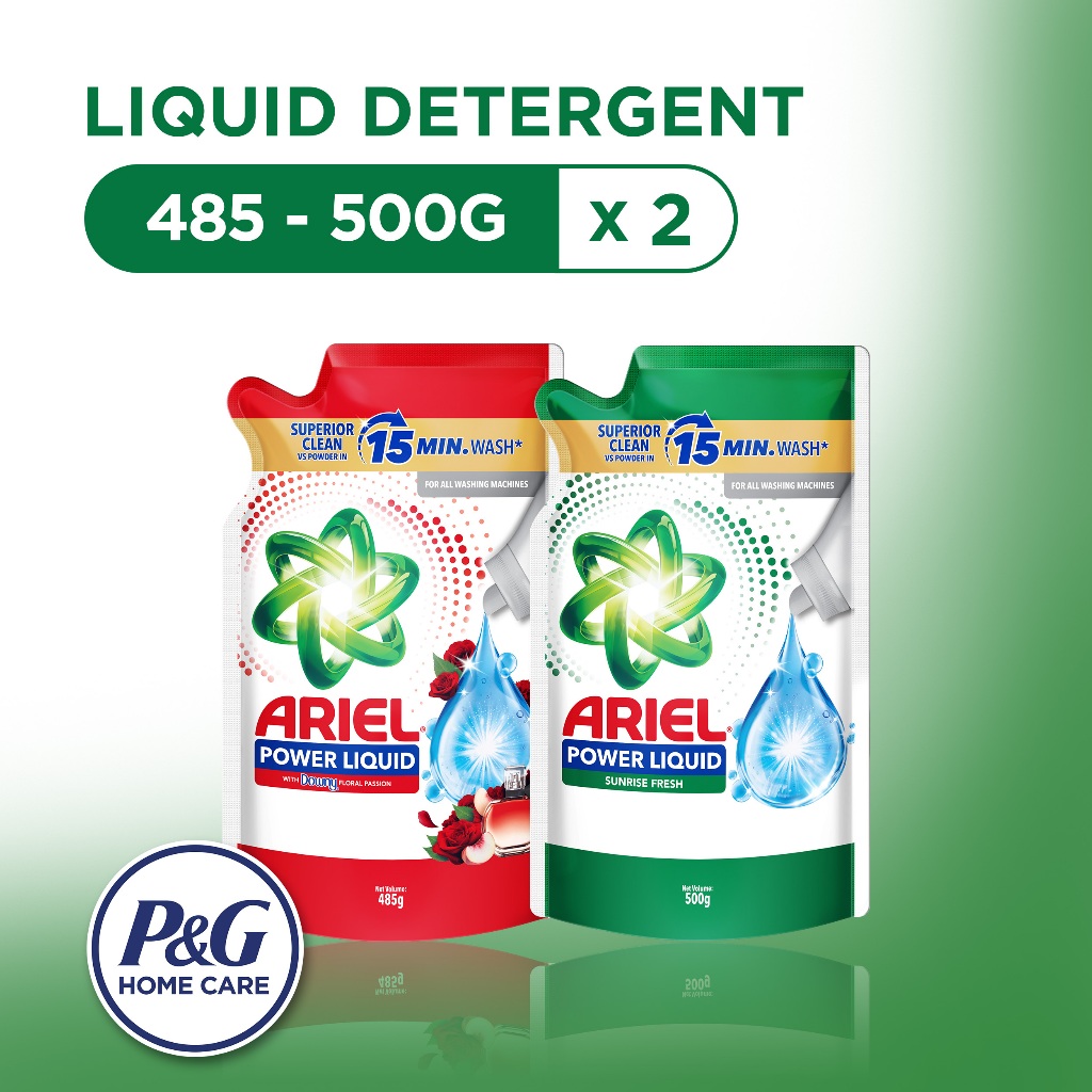 Ariel Liquid Detergent Sunrise Fresh Floral Passion Bundle 485 - 500g Refill x 2 packs | Shopee ...