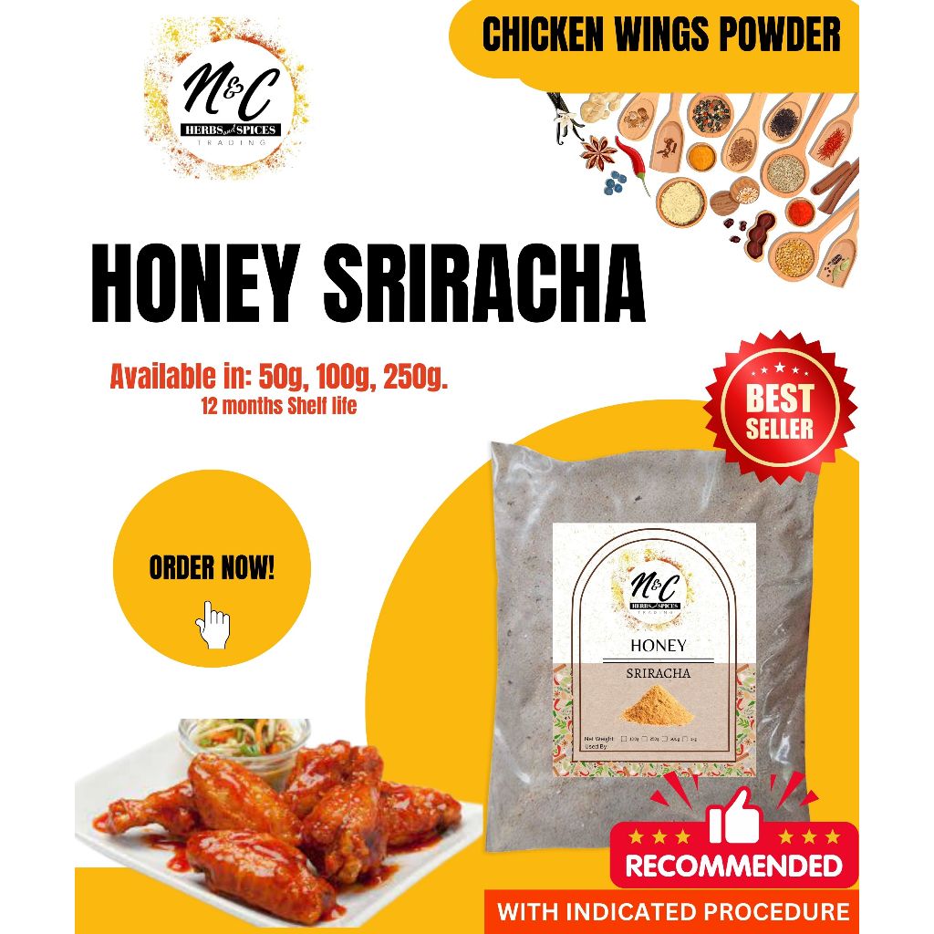 Honey Sriracha Powder Wings 50grams, 100grams, 250grams Herbs & Spices ...