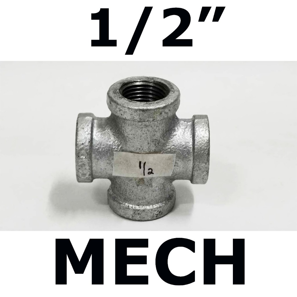 MECH GI CROSS TEE 1/2" SCH40 STANDARD GALVANIZED IRON === 1/2" | Shopee ...