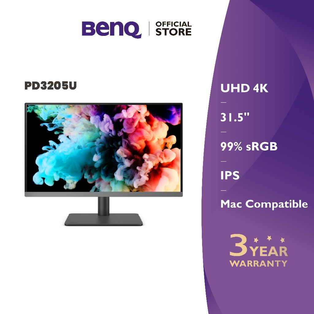 BenQ PD3205U 4K HDR10 99% sRGB Rec.709 Delta E 3 Adjustable Vertical ...