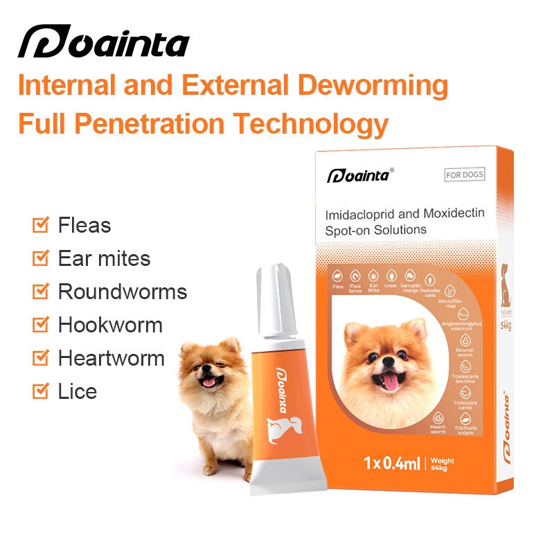 PUAINTA Deworming for Dog Tick and Flea Remover 2 In 1 Dewormer for Dog ...