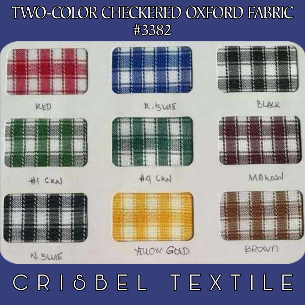 CHECKERED TWO-COLOR OXFORD FABRIC FOR UNIFORM #3382 - 60" INCHES WIDTH ...