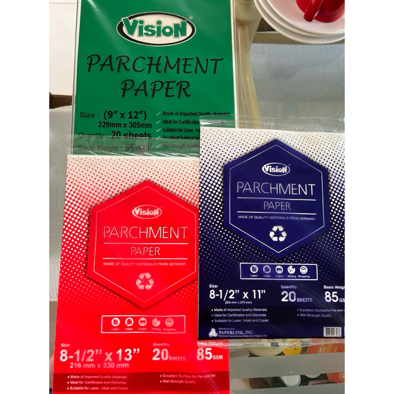 Parchment Paper 20 pieces 85 gsm Certificate Diploma Paper Vision 9x12 ...