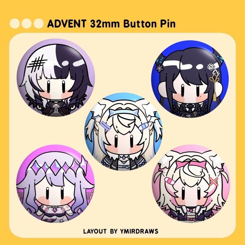 32mm Hololive Advent Skrnkly Button Pin | Shopee Philippines