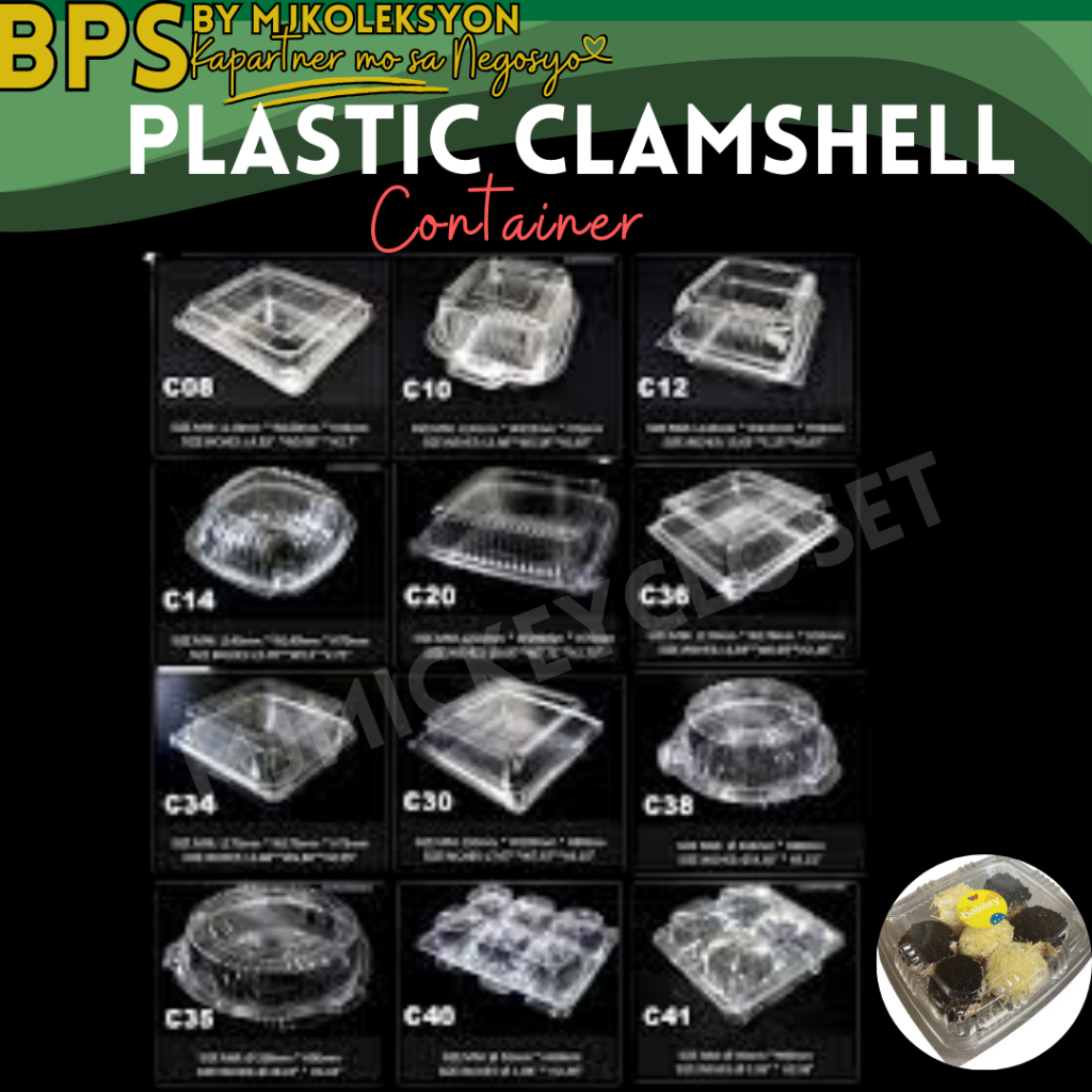 10pcs Clear Clamshell Food Container H1L C306 C12 C38 c20 c30 h17L ...