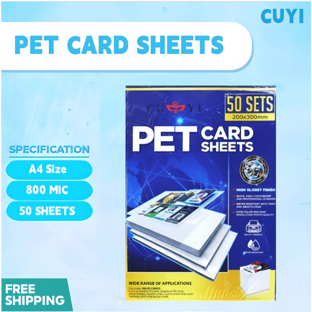 50sets CUYI PVC Sheet & PET Sheets for ID Printing and Bag Tags ...