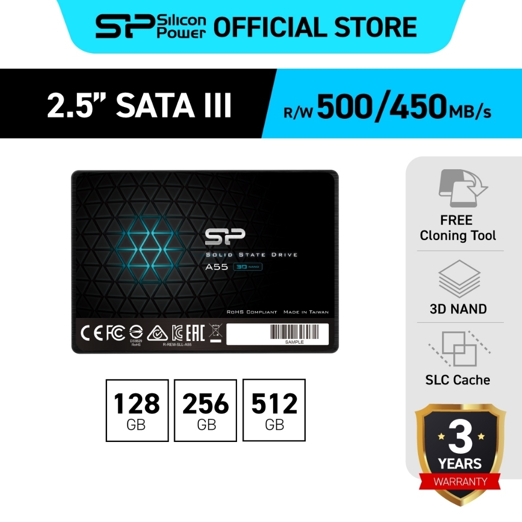 Silicon Power A55 SSD 128GB 256GB 512GB SATA 2.5inch Internal Solid ...