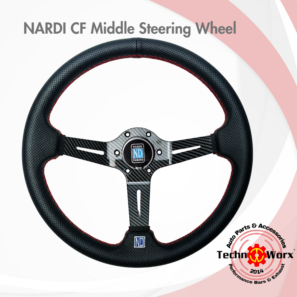 Nardi Carbon Fiber Steering Wheel CF MIDDLE Leather Universal Car Wheel ...