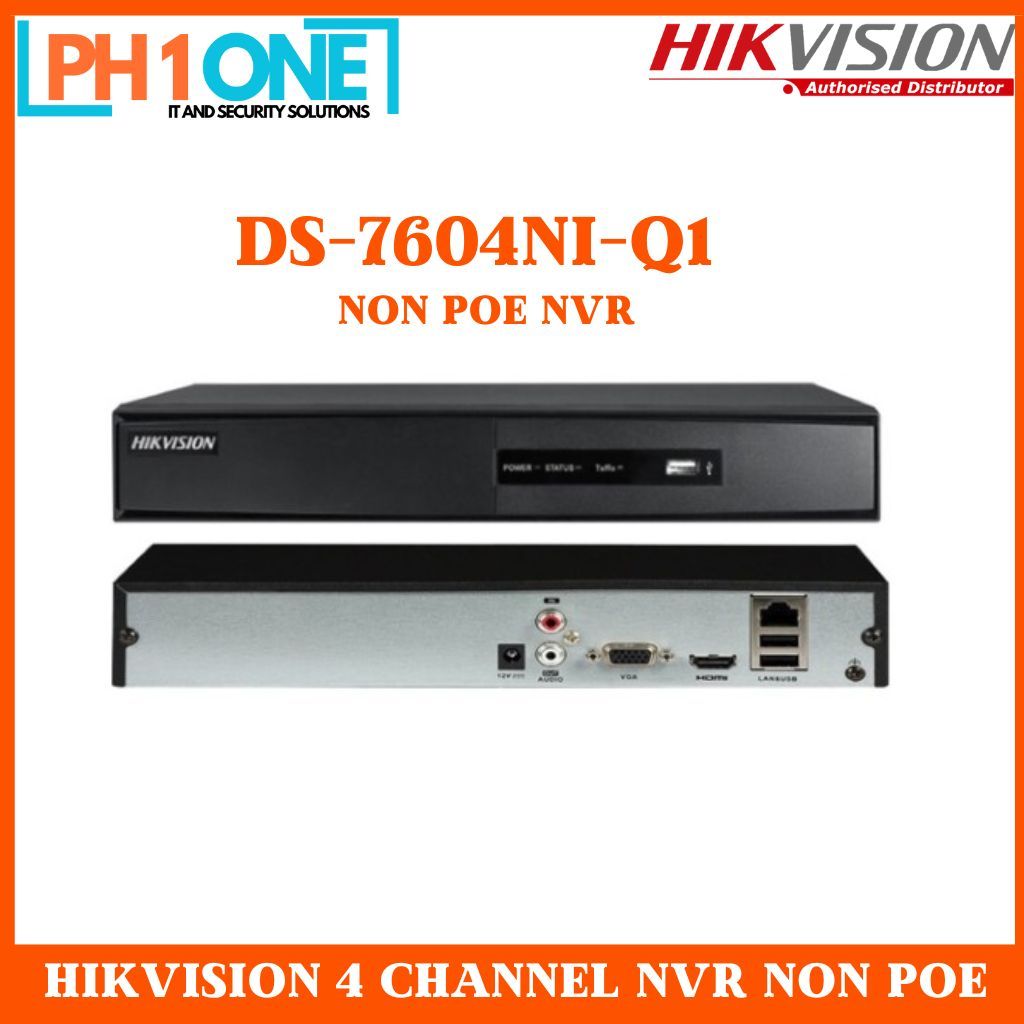 HIKVISION 4 CHANNEL NVR NON POE DS-7604NI-Q1 | Shopee Philippines