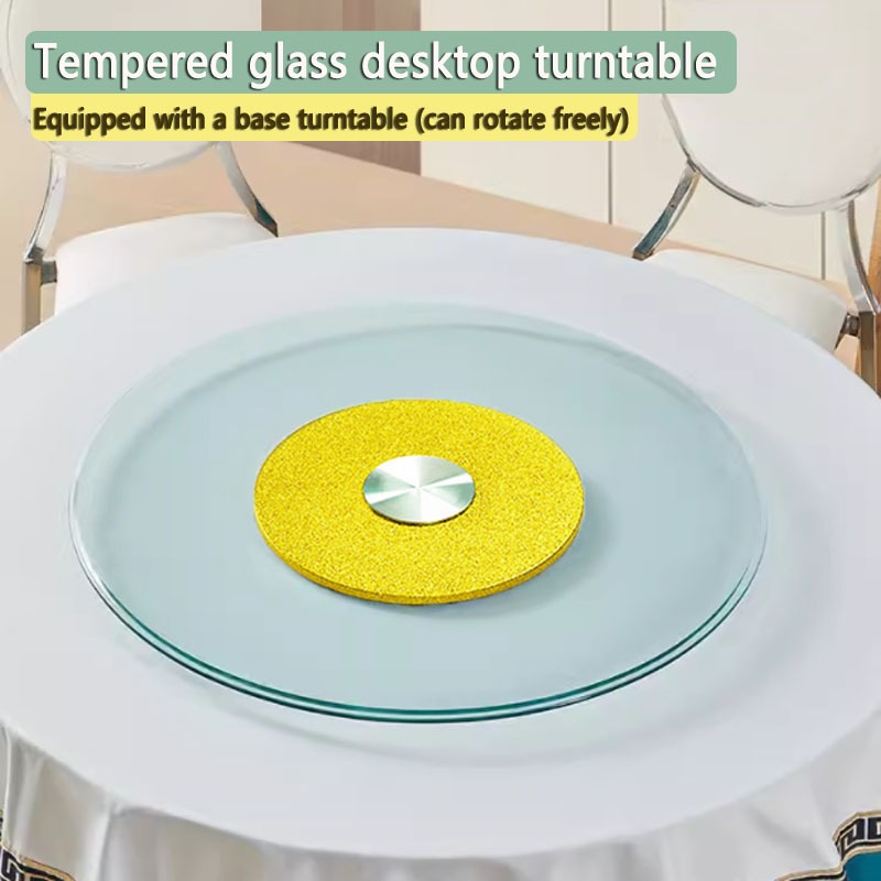 Table glass turntable table top can rotate table top large round table ...