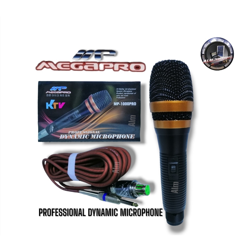 Mega Pro MP 1000 Pro KTV Professional Dynamic Microphone with 8m wire ...
