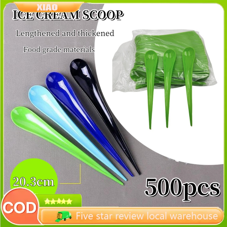 500pcs Dessert Spoon Drop shape Spoon Disposable Plastic Spoon For ice ...