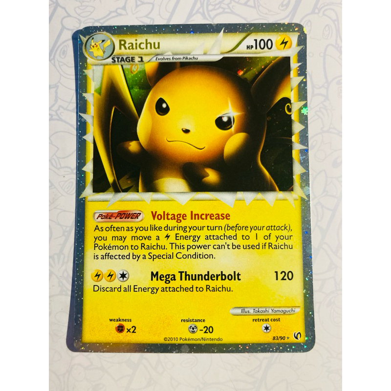 RAICHU PRIME HOLO RARE POKEMON. HEART GOLD SOUL SILVER VINTAGE ...