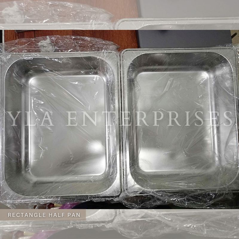 YLA - SET OF HALF RECTANGLE FOOD PAN (STAINLESS STEEL) FOR CHAFFING ...